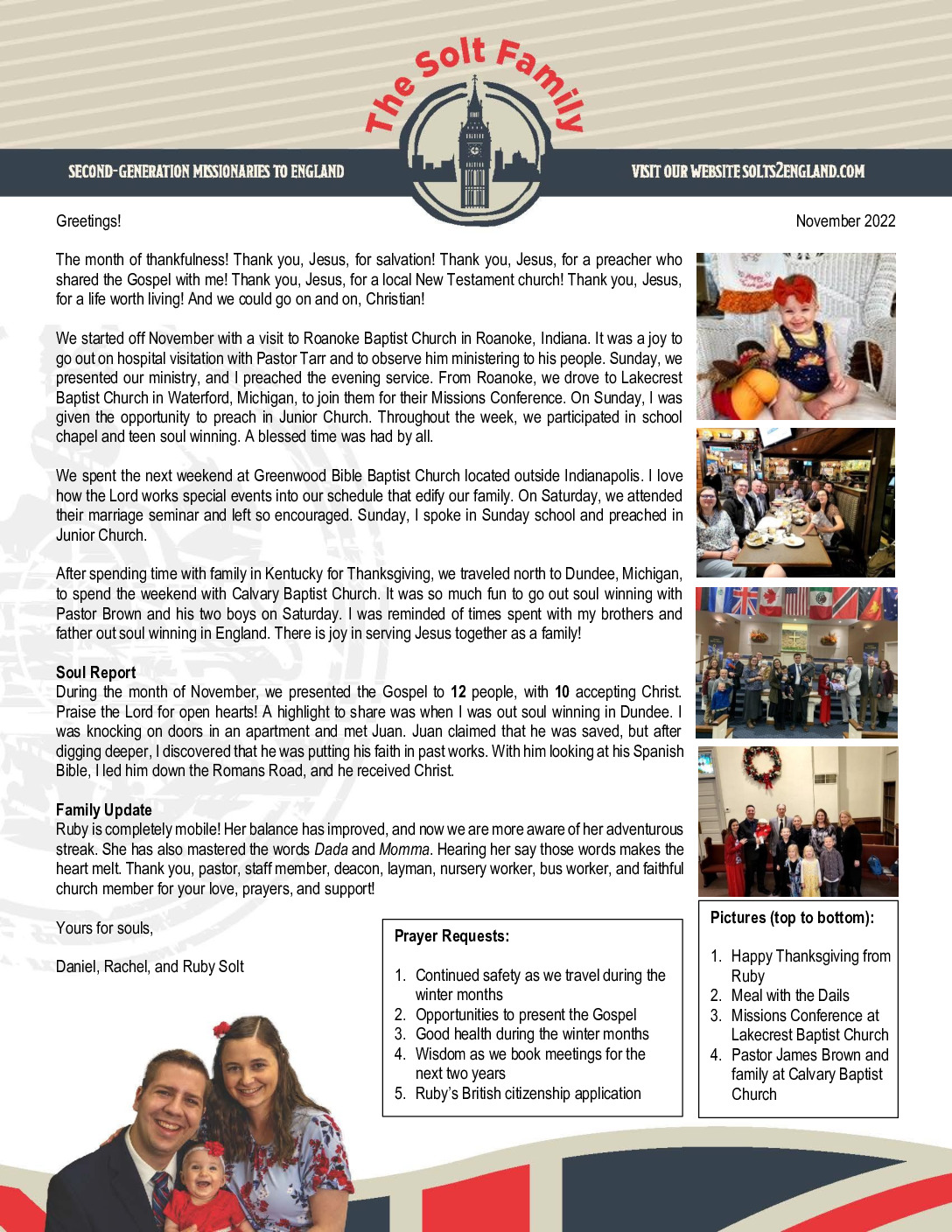 Daniel Solt November 2022 Prayer Letter – Revised – FBMI